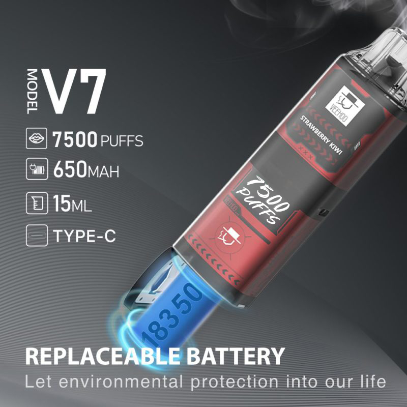 7500 large e-cigarettes with replaceable batteries- VEEHOO